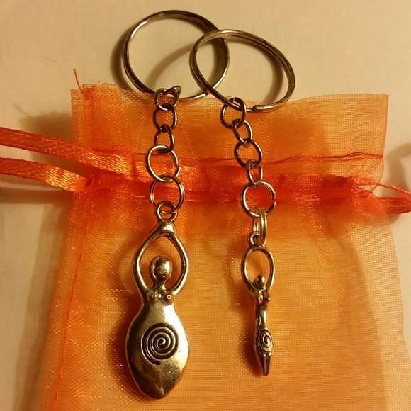 Jewelry | Goddess Charm Keychain Ring Zip Pull Cell Loop W Crystal ...